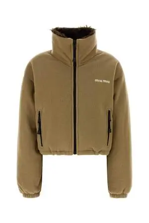 Miu Miu Camel Pile Down Jacket - Brown