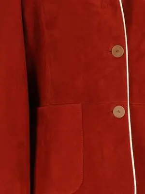 FORTE_FORTE Suede Band Collar Jacket - Orange
