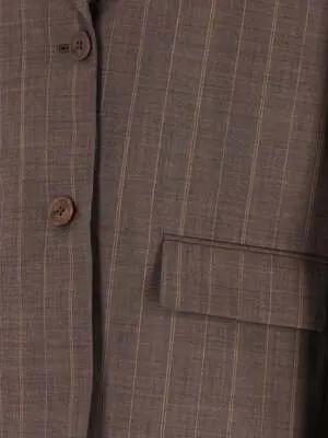 GANNI Pinstriped Wool Blazer