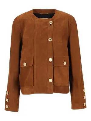 Saint Laurent Short Suede Jacket - Brown