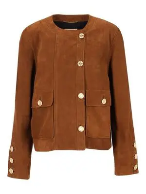 Saint Laurent Short Suede Jacket - Brown