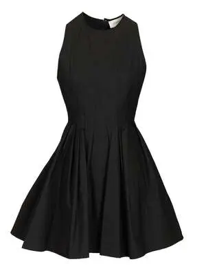 Sportmax Ara Sleeveless Washed Cotton Mini Dress - Black