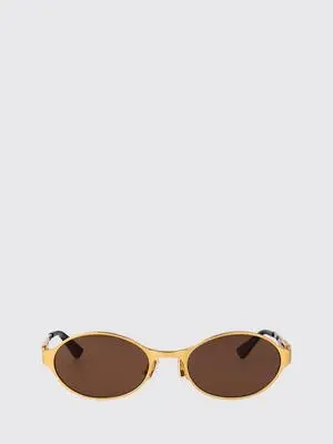 Bottega Veneta Vintage Oval Metal Sunglasses With Dark Lenses - Gold