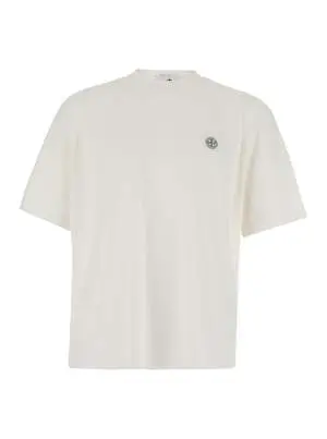 Stone Island Crew Neck Heavyweight T-shirt With Crew Neck And Short Sleeves In Cotton For - White