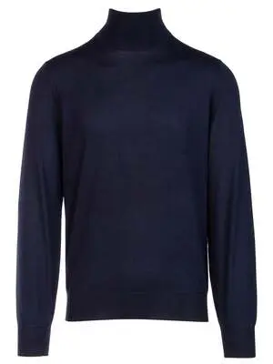 Brunello Cucinelli Wool Blend Turtleneck Sweater - Blue