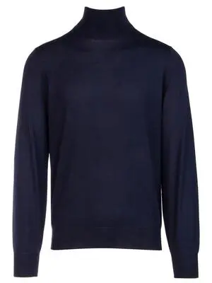 Brunello Cucinelli Wool Blend Turtleneck Sweater - Blue