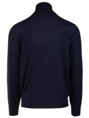 Brunello Cucinelli Wool Blend Turtleneck Sweater - Blue