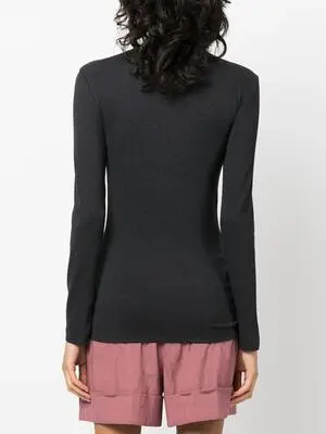 Brunello Cucinelli Chain Collar Long-sleeved Fitted Top