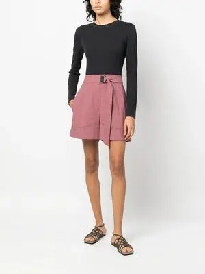 Brunello Cucinelli Chain Collar Long-sleeved Fitted Top - Gray