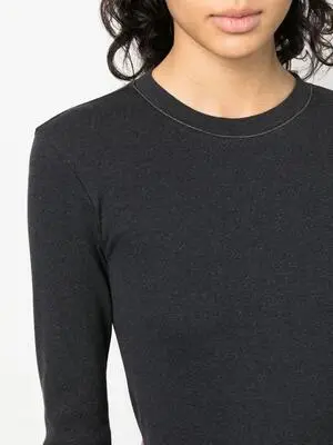 Brunello Cucinelli Chain Collar Long-sleeved Fitted Top - Gray