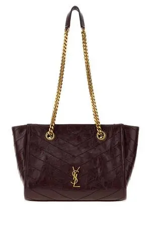 Saint Laurent Burgundy Leather Small Niki Shoulder Bag - Red