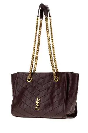 Saint Laurent Burgundy Leather Small Niki Shoulder Bag - Red