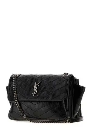 Saint Laurent Leather Niki Tripouch Shoulder Bag - Black