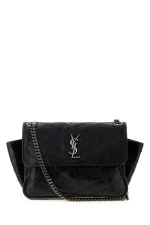 Saint Laurent Leather Niki Tripouch Shoulder Bag - Black