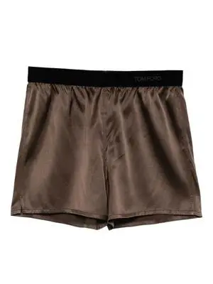 TOM FORD Satin Shorts - Brown
