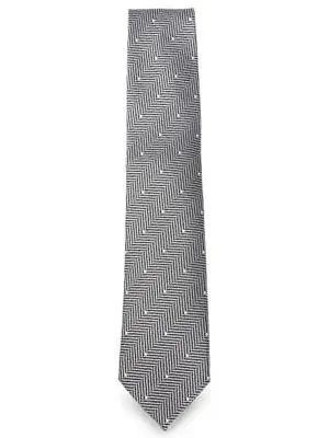 TOM FORD Polka-dot And Herringbone Pattern Silk Tie