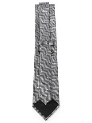 TOM FORD Polka-dot And Herringbone Pattern Silk Tie