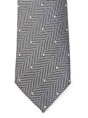 TOM FORD Polka-dot And Herringbone Pattern Silk Tie