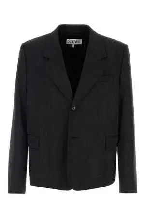 Loewe Charcoal Wool Blazer - Gray
