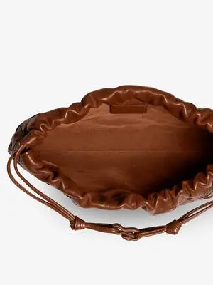 Bottega Veneta Medium Dustbag Leather Clutch Bag With Intrecciato Effect - Multicolor