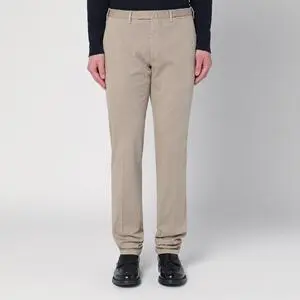 SANTANIELLO Beige Trousers In Cotton - Cream