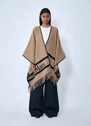 Max Mara Logo Motif Poncho - Multicolor