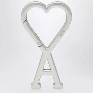 AMI Paris De Cå“ur Carabiner Keyring In Metal - Silver