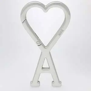 AMI Paris De Cå“ur Carabiner Keyring In Metal - Silver