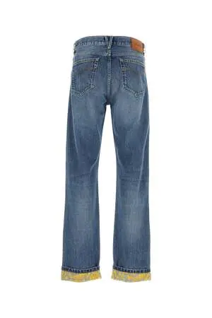 Versace Barocco Print Denim Jeans - Multicolor