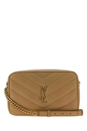 Saint Laurent Camel Leather Loulou Crossbody Bag - Brown