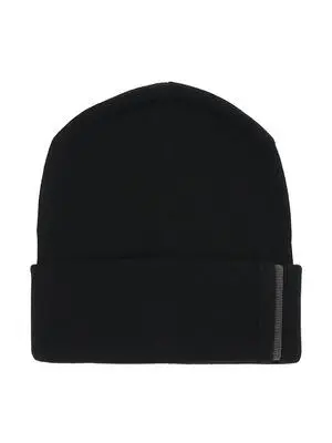 Brunello Cucinelli BRUNELLO CUCINELLI Ribbed Cashmere Knit Beanie With Monili Detail Black
