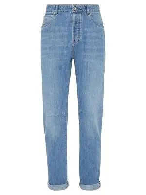 Brunello Cucinelli Pantalone Cinque Tasche In Denim Leggero - Blue