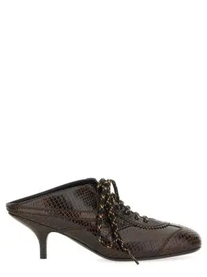 Dries Van Noten Leather Slip-on Mules - Brown