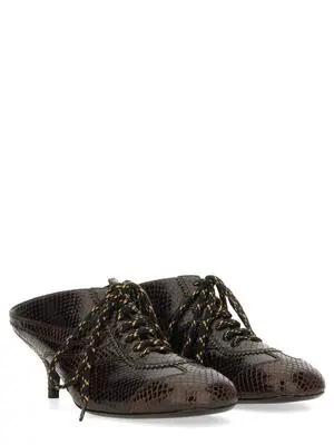 Dries Van Noten Leather Slip-on Mules - Brown