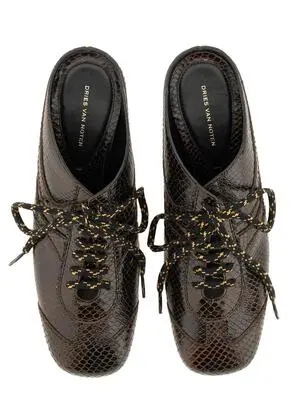 Dries Van Noten Leather Slip-on Mules - Brown