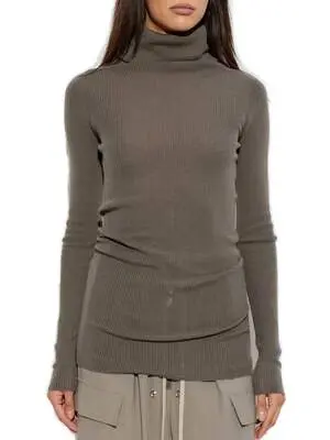 Rick Owens Ribbed Wool Turtleneck Sweater