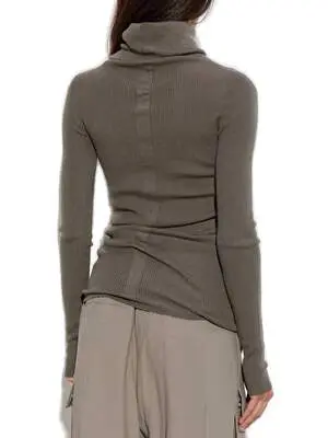 Rick Owens Ribbed Wool Turtleneck Sweater