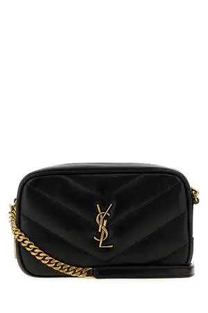 Saint Laurent Leather Mini Loulou Crossbody Bag - Black
