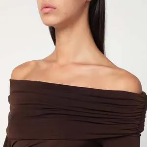 Andamane Jersey Off-the-shoulder Top - Brown