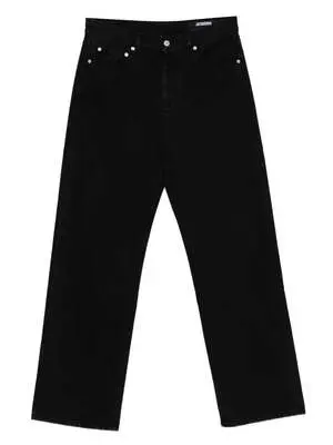 Jacquemus Straight-leg Jeans With Embroidered Logo - Black