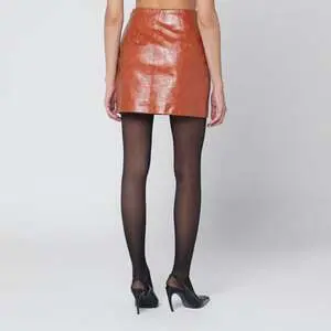 Andamane Leather-effect Mini Skirt - Brown