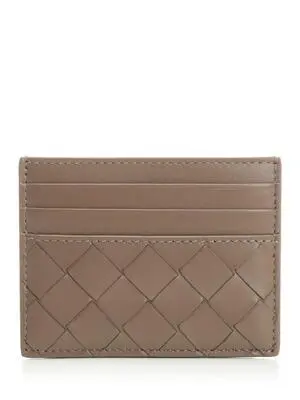 Bottega Veneta Intrecciato Credit Card Holder - Brown