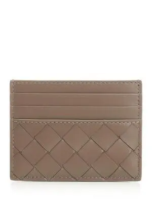 Bottega Veneta Intrecciato Credit Card Holder - Brown