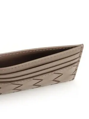Bottega Veneta Intrecciato Credit Card Holder - Brown
