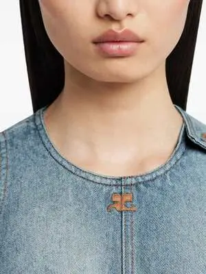 COURREGES Sleeveless Denim Dress