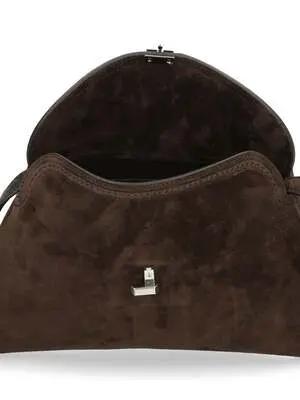 TOTEME Suede T-lock Clutch Bag - Brown