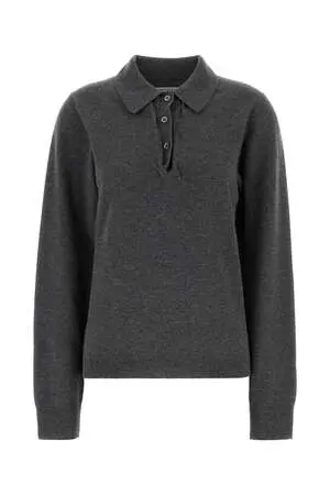 MAISON MARGIELA Graphite Wool Polo Shirt