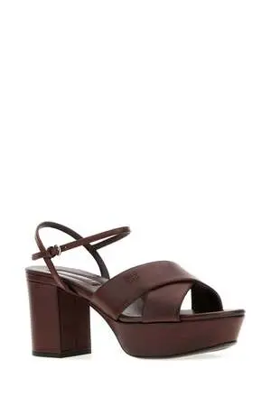Miu Miu Chocolate Leather Sandals