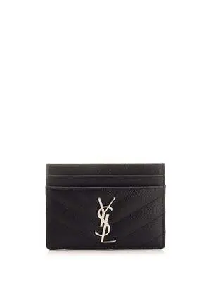 Saint Laurent Monogram Card Case - Black