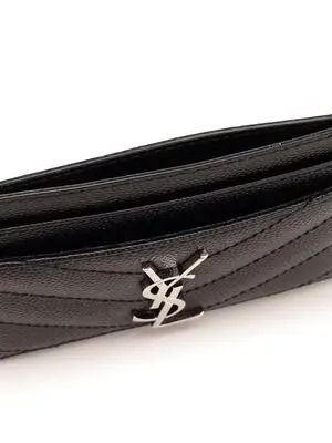 Saint Laurent Monogram Card Case - Black